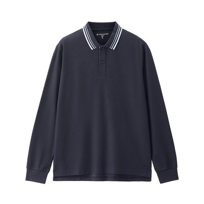 Giordano长袖撞色领POLO衫