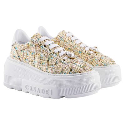 CASADEI/卡桑蒂【26新品】Nexus花呢厚底运动鞋 珍珠装饰小香风