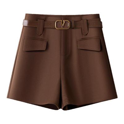 欧货时尚西装短裤子女春秋2025新款高腰显瘦外穿a字靴裤休闲西裤