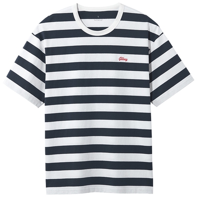 热风男士条纹短袖T恤2026年夏季新款休闲条纹短T恤情侣款短袖T恤