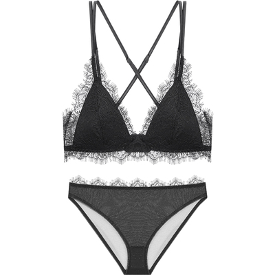 美薄性性感法式内衣女无钢圈蕾丝