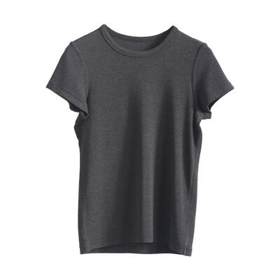 row高弹软糯修身圆领正肩面膜T恤