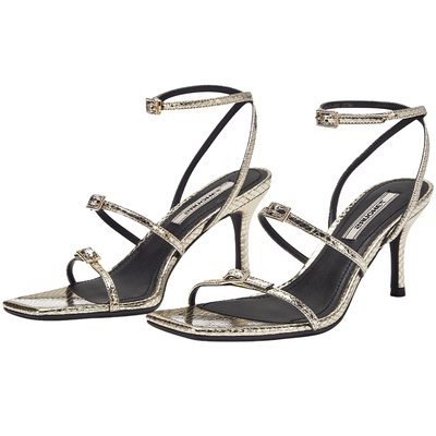 73hours细带方头细高跟凉鞋