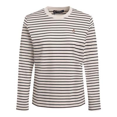 暇步士全棉条纹长袖T恤女款