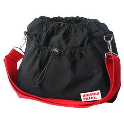 Masmarulez｜休闲百搭多口袋大容量防水户外出行通勤斜挎包｜黑色