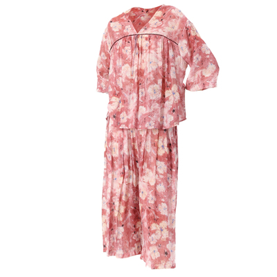 天丝竹节复古田园优雅家居服