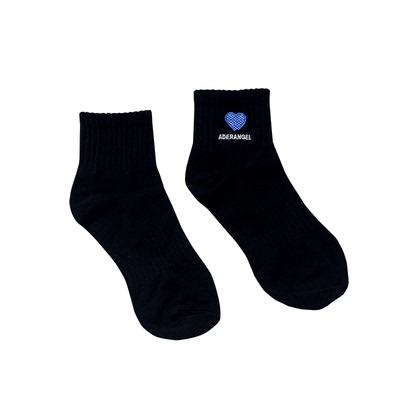 恶搞ader爱心刺绣男女短筒袜子