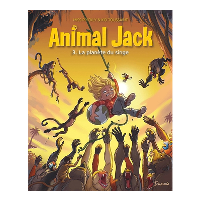 【现货】动物杰克Animal Jack第3卷 猴子星球La planète du singe 6岁以上少儿环保意识启蒙冒险探险连载漫画 法文原版书籍进口
