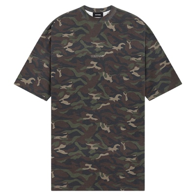 宽松迷彩图案短袖T恤24早春