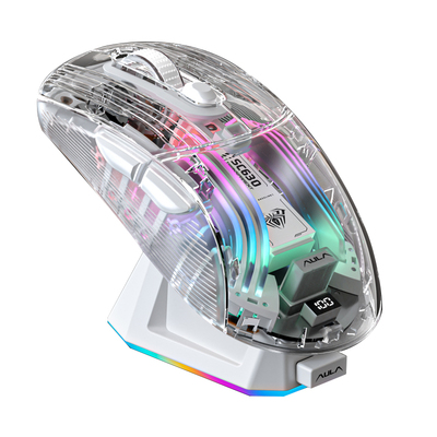 AULA/狼蛛SC650无线鼠标三模充电带数显屏轻量化游戏鼠标打瓦推荐