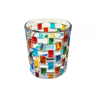 高颜值网红彩虹玻璃水杯水晶杯