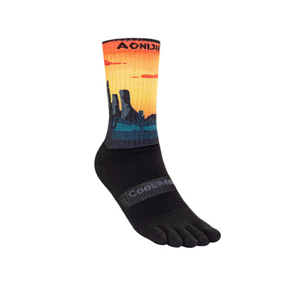 长筒五指袜登山徒步马拉松越野袜