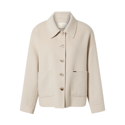 【美丽诺羊毛】ELSEWHERE珂思商场同款淡橙色绵羊毛呢大衣女秋季