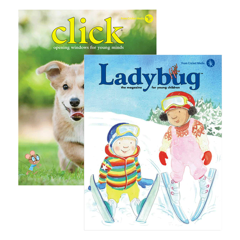 【中图原版】英文5-8岁ladybug小瓢虫 click点击世界儿童杂志2本2021年文学幻想 自然科学英语蟋蟀期刊进口杂志