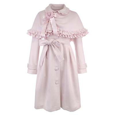 50%澳洲羊毛呢披风长外套两件套