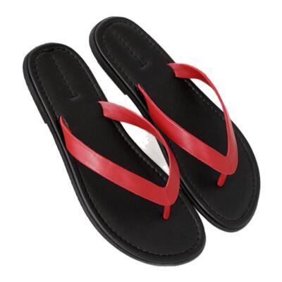 彭姐真皮夹趾人字拖鞋女