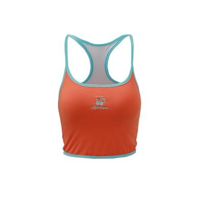 吊带撞色樱桃刺绣背心