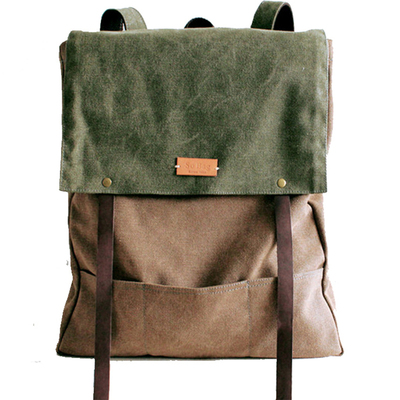 个性复古中性大容量帆布背包