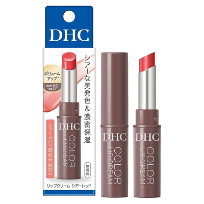 日本原装进口25年新色DHC滋润橄榄油润唇膏有色SPF22自然淡彩