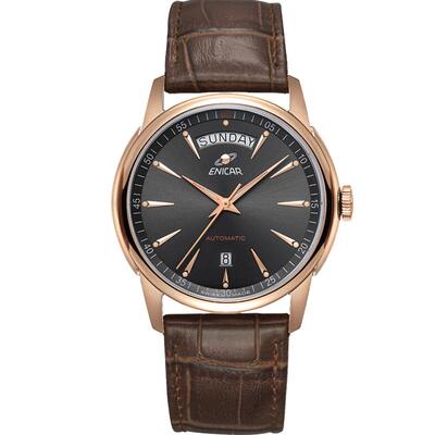 英纳格男士双历夜光机械腕表