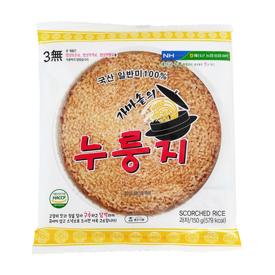 韩国进口食品锅巴汤传统真是好大米零食 手工铁锅非油炸150g锅巴