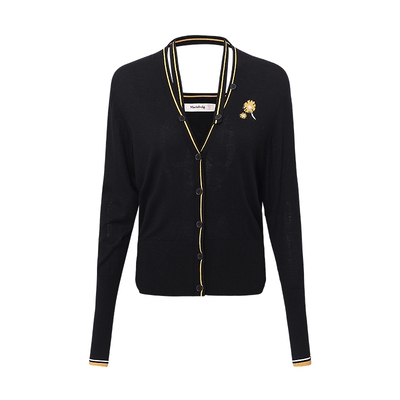 玛丝菲尔时尚气质百搭经典显瘦毛针织衫开衫A1BW1825M