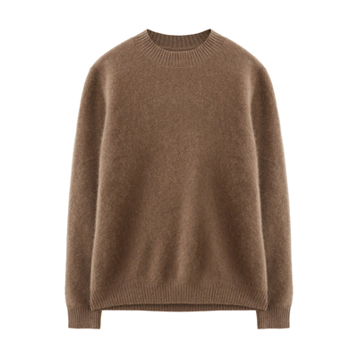 冬季山羊绒浣熊绒混纺半高领毛衣