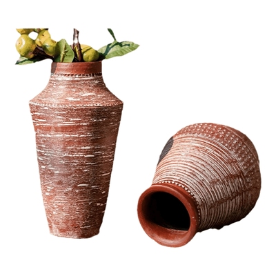 掬涵复古粗陶通用花瓶插花