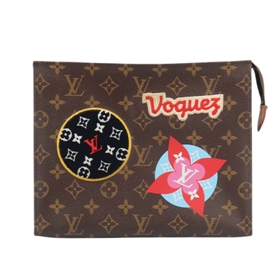 中古85新LV路易威登复古旅行袋贴饰盥洗袋手拿包二手奢侈品包包