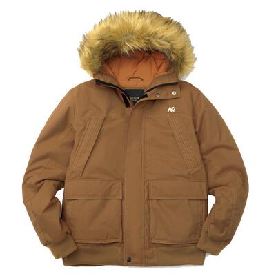 复古飞虎连帽绣花羽绒服