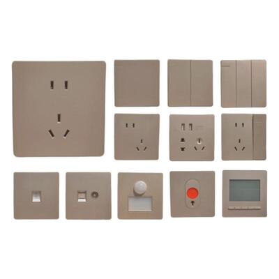 良信N1L香槟金五孔开关插座面板