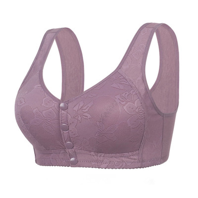 中老年人前开扣纯棉文胸妈妈内衣