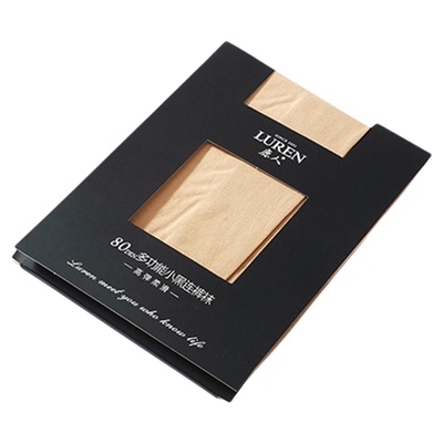 鹿人超薄舒适名媛风长筒黑丝袜