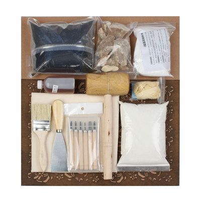 工具材料包套装型糊染蓝印花布