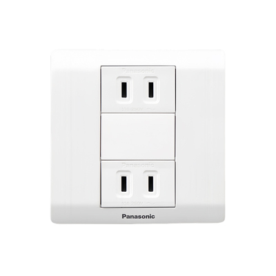 松下新国标白色铭悦10A四孔插座