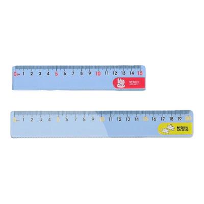 晨光高颜值透明直尺带波浪线直尺