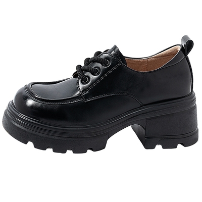 康莉小皮鞋复古系带单鞋