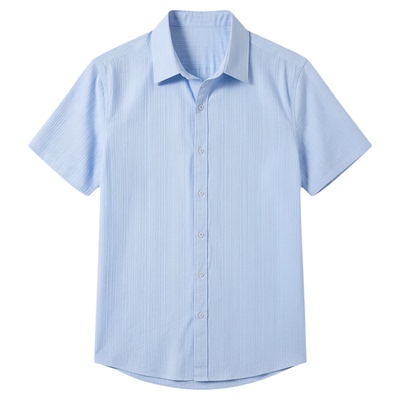 Solid color lapel single breasted shirt纯色翻领单排扣上衣男