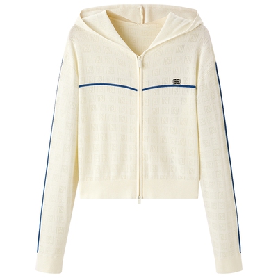 太平鸟女装夏季时尚气质老花纹样线开衫A3EDE2175