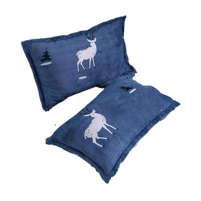 不掉毛不掉色双面绒加绒加厚枕套