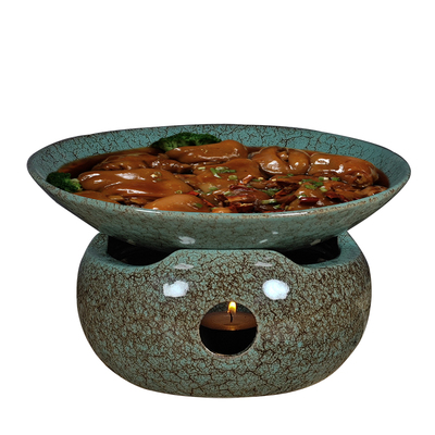 创意中式加热保温陶瓷盘蜡烛炉