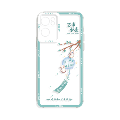适用oppo手机壳透明可爱创意兔子