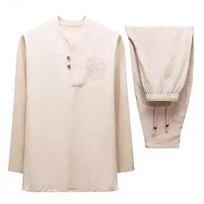 纯棉国风男装短袖套装禅服道服