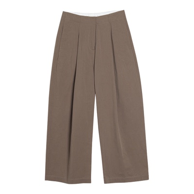 322工房棉混纺女士褶裥西裤