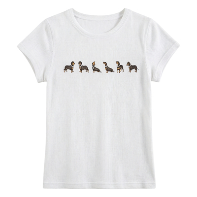 夏日漂亮小上衣薄款凉感卡通印花