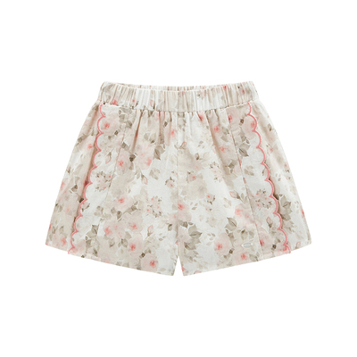 WirraWirra北欧风女宝童心花园夏款短裤柔软亚麻混纺透气小众裤子
