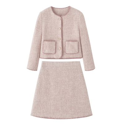 小香风高级套装裙春秋毛呢两件套