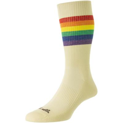 英国情侣彩虹运动中筒袜2双