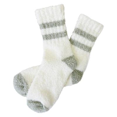 【任选48元3双】 68简约条纹中筒袜舒适透气百搭柔软袜子时尚