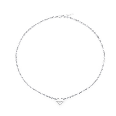 coughinvain心形银项链吊坠